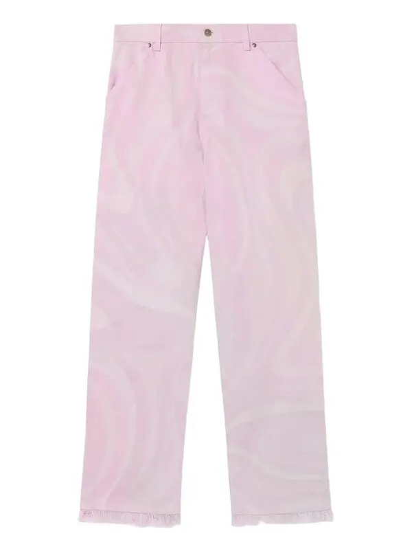 Emilio Pucci Marmo-print Trousers - Pink