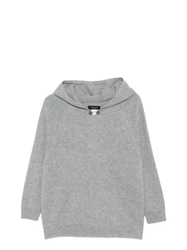 Fabiana Filippi Long-sleeved Ribbed Hoodie - Grey