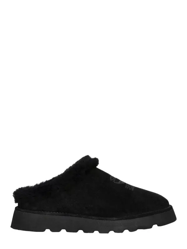 Zadig&Voltaire Embroidered Shearling Mules - Black