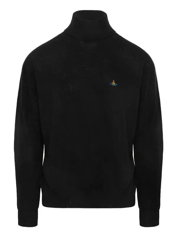 VIVIENNE WESTWOOD Orb-embellished Turtleneck Jumper - Black