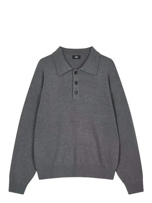 STUDIO TOMBOY Long-sleeve Polo Shirt - Grey