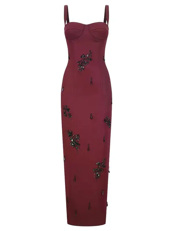 DES_PHEMMES Bead-embellished Dress - Red