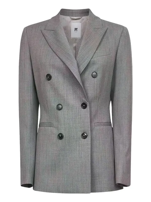 PT TORINO Double-breasted Blazer - Grey