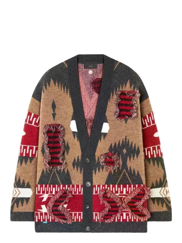 Alanui Patterned Fringed Cardigan - Brown