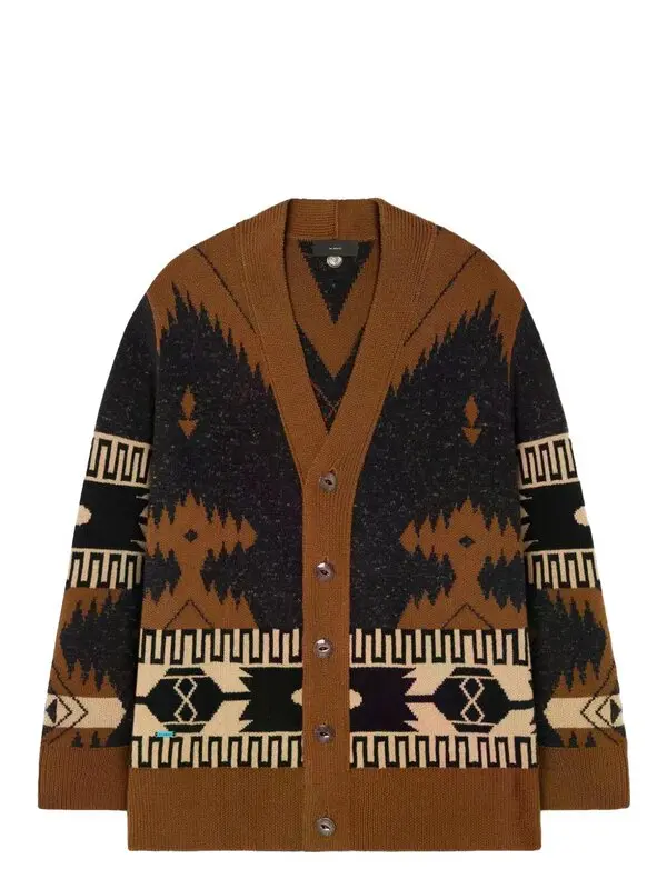 Alanui Geometric-pattern Cardigan - Brown
