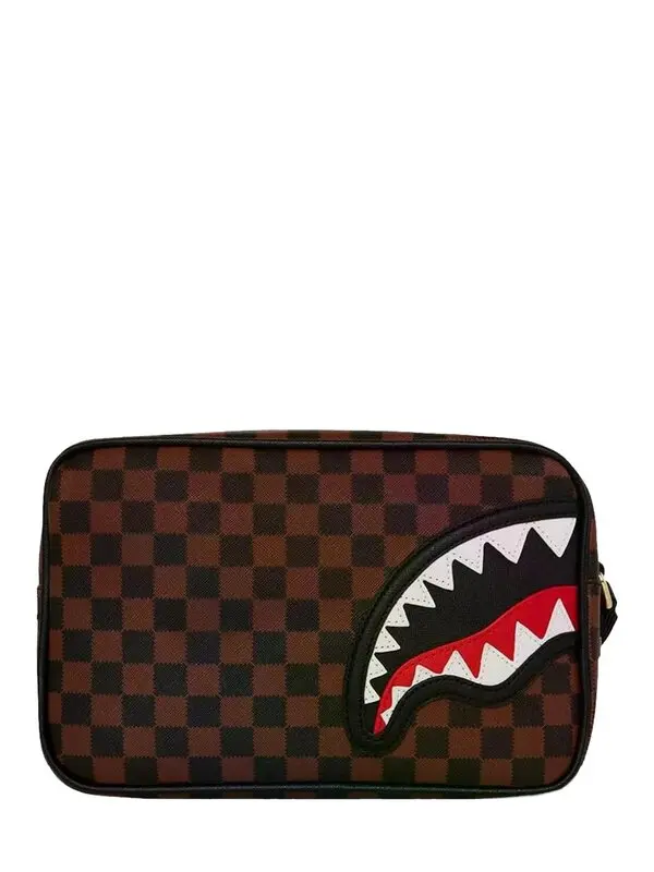 SPRAYGROUND Sawtooth Sharks In Paris Wash Bag - Brown