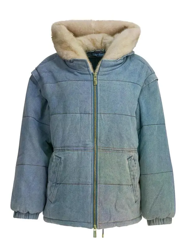 Max & Moi Hooded Down Jacket - Blue