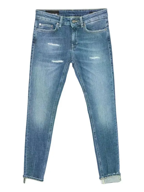 DONDUP Distressed Cropped Jeans - Blue