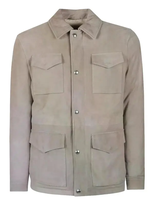 Eleventy Suede Shirt Jacket - Neutrals