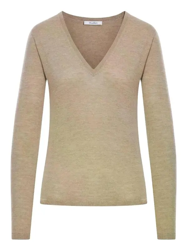 Max Mara V-neck Long Sleeve Sweater - Brown