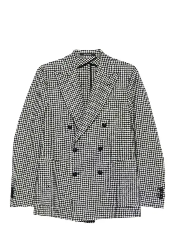 Tagliatore Houndstooth Double-breasted Blazer - Grey