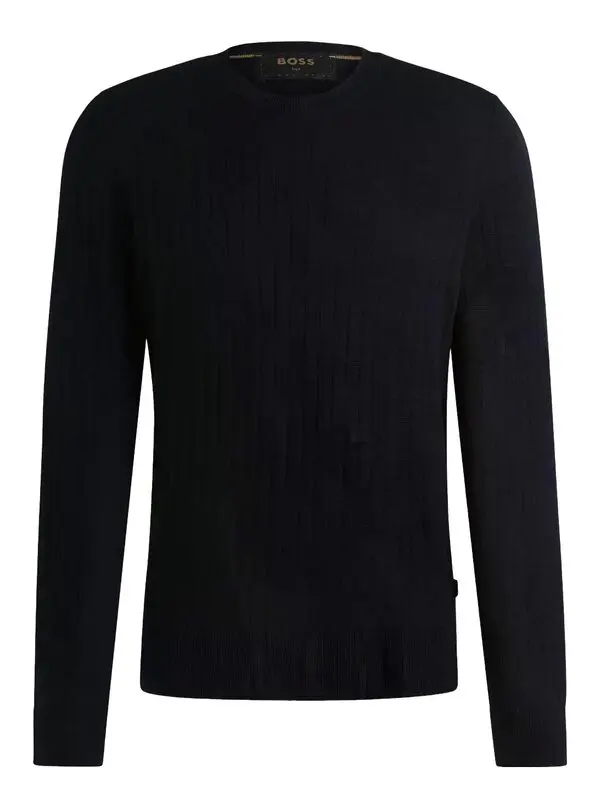 Hugo Boss Silk Intarsia Knit Jumper - Blue