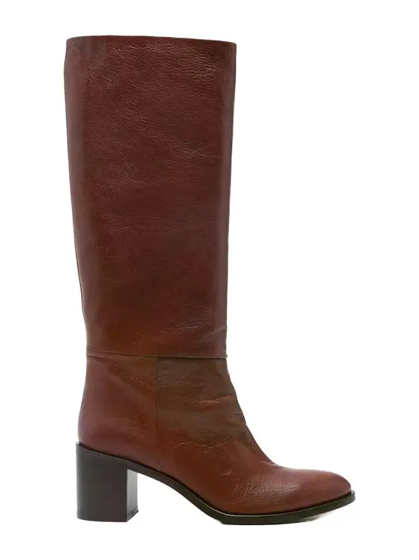 P.a.r.o.s.h Leather Block Heel Boots - Brown