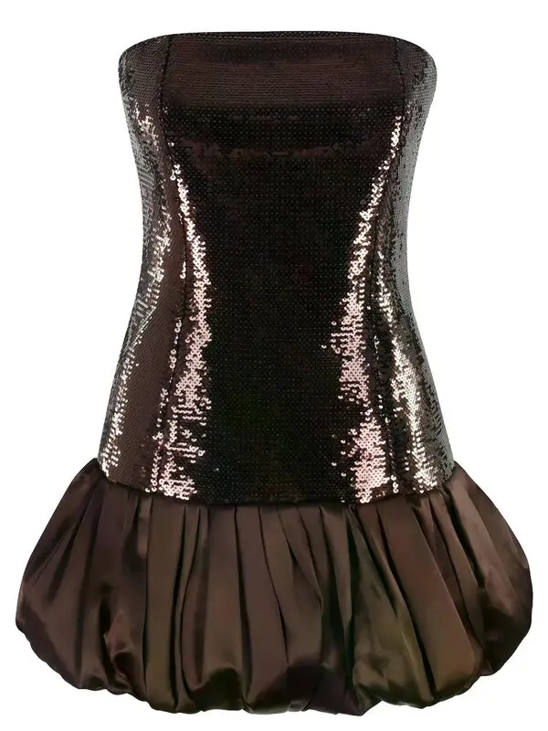 Retrofete Sequin-embellished Bubble Dress - Brown