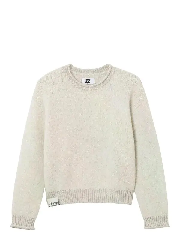 Izzue Ribbed-cuff Crew-neck Sweater - Neutrals
