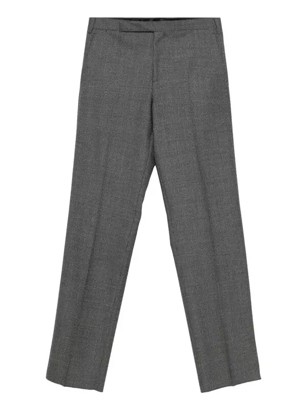 LARDINI Pressed-crease Trousers - Grey