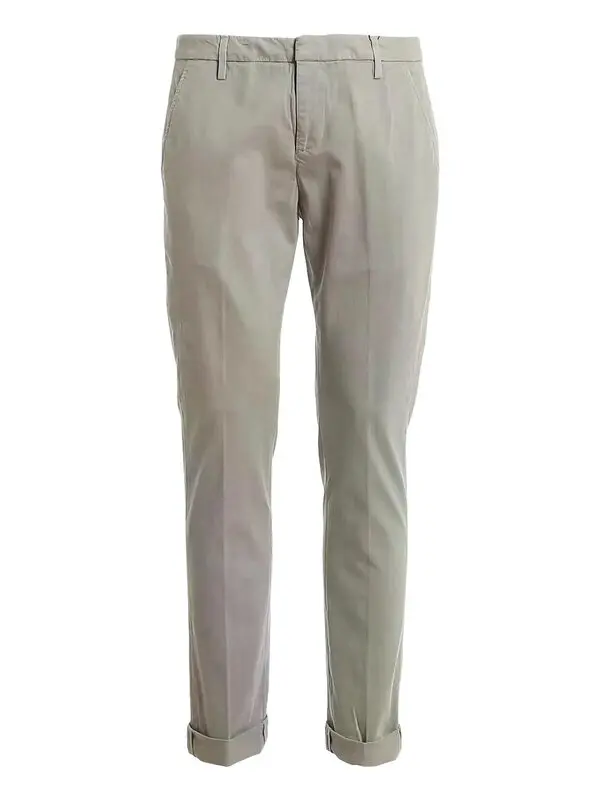 DONDUP Turn-cuff Pants With Logo Detail - Neutrals