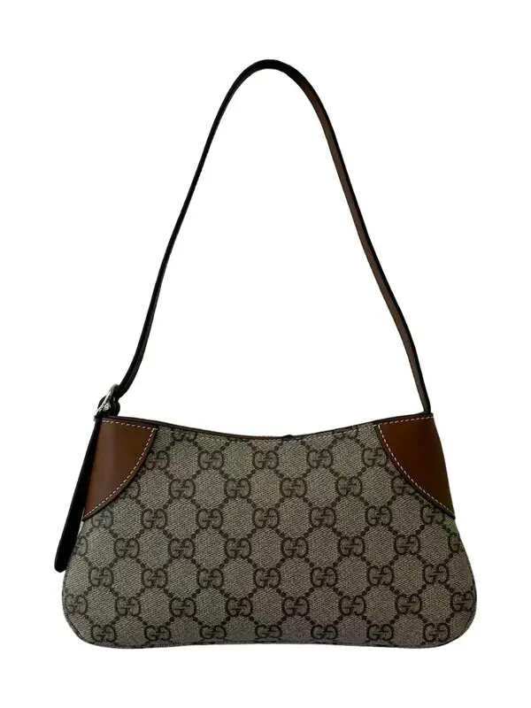 Gucci Gg Emblem Monogram Shoulder Bag - Brown