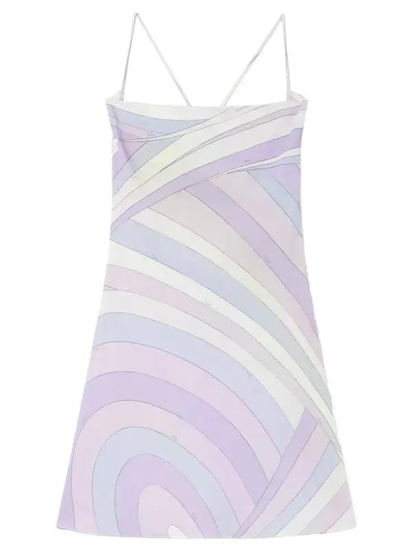 Emilio Pucci Printed Cowl-neck A-line Dress - Purple