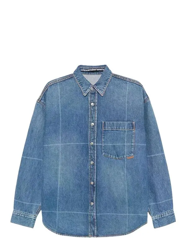 Alexander Wang Grid-pattern Denim Shirt - Blue