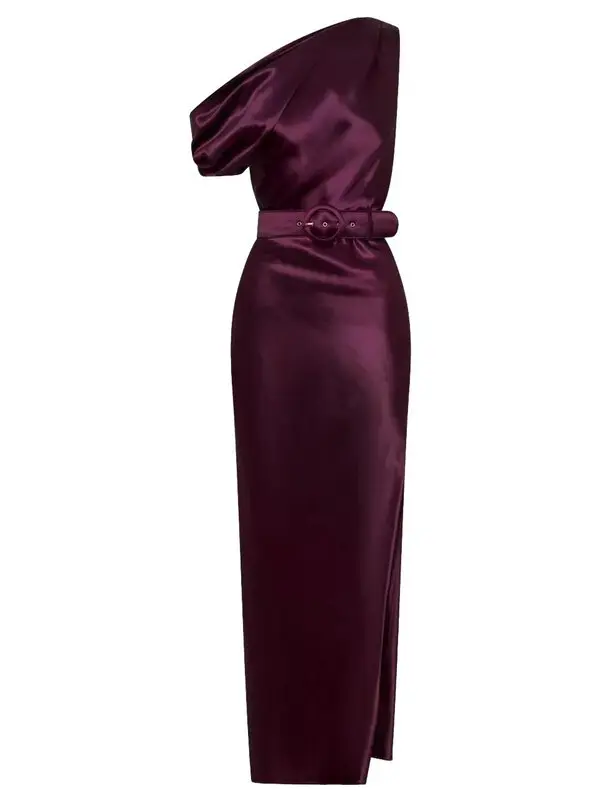 NICHOLAS Eartha One-shoulder Belted Maxi Dress - Purple
