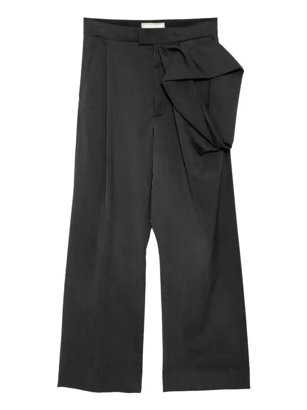 LITKOVSKA Floral-detail Straight-leg Trousers - Grey