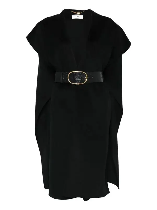 Elisabetta Franchi Wool Cape - Black