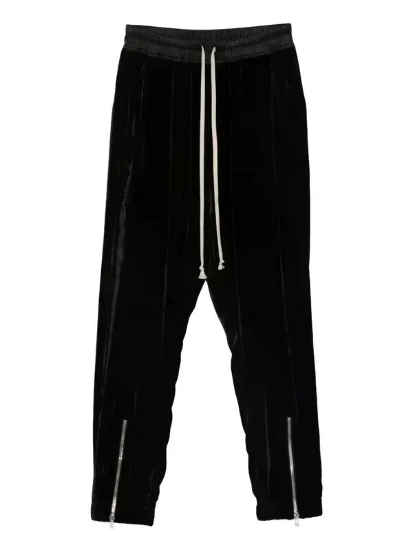 Rick Owens Drawstring-waist Velvet Trousers - Black