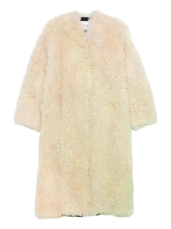 STAND STUDIO Long-sleeved Faux-fur Coat - Neutrals