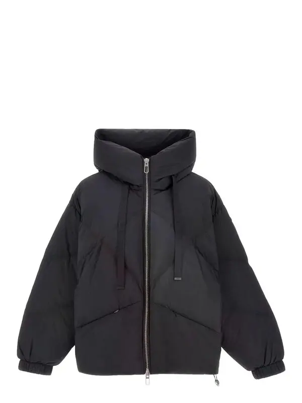 DUNO Diamond-quilted Hooded Jacket - Black