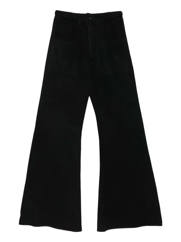 HANNES ROETHER Drawstring Flared Trousers - Black