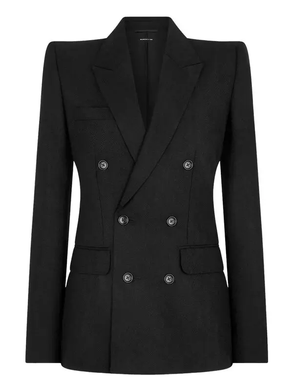 TOM FORD Double-breasted Wool Blazer - Black