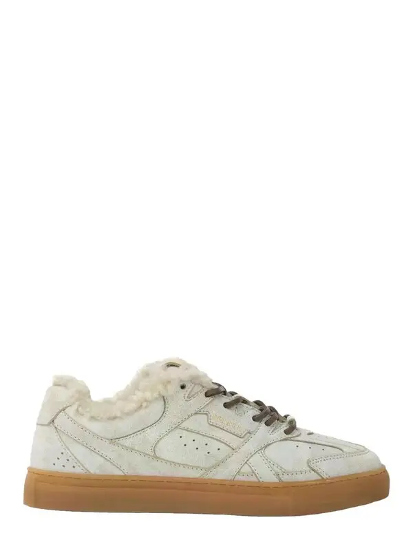 SUMMERY COPENHAGEN Cph63 Fur-trim Sneakers - Neutrals