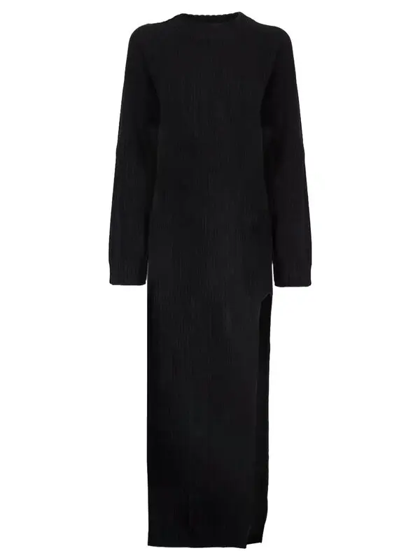 LANEUS Knitted Midi Dress - Black