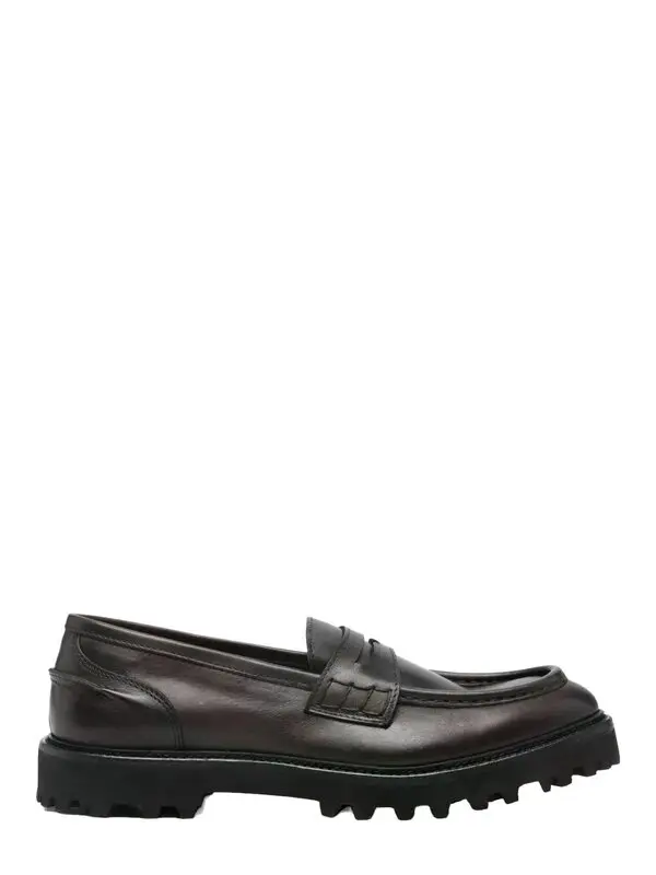 FRATELLI RENNELLA Penny Leather Loafers - Black