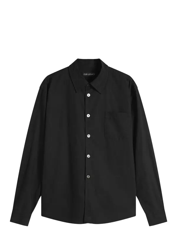 Our Legacy Beyond Shirt - Black Casual Liquid Poplin