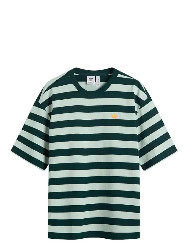 Adidas Striped Short Sleeve T-shirt - Aurora Ivy/green Tint