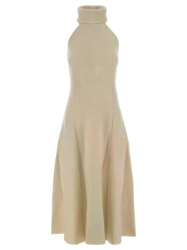 Magda Butrym Halterneck Midi Dress - Neutrals