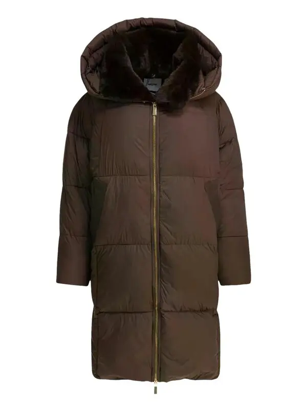 Max & Moi Padded Hooded Coat - Brown