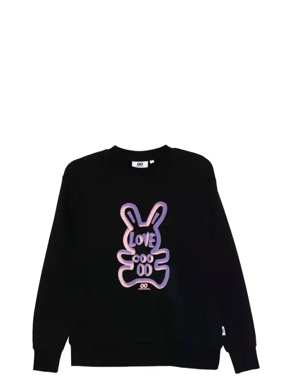 CHOCOOLATE Embossed-graphic Cotton Sweatshirt - Black
