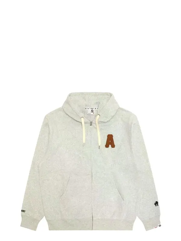 AAPE BY *A BATHING APE Patch-appliqué Zip-up Hoodie - Grey