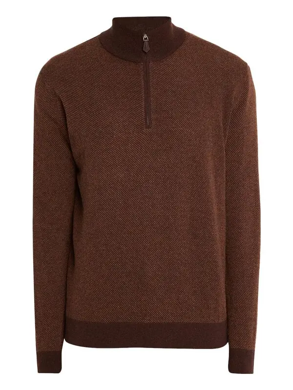 Loro Piana Roadster Cashmere Quarter-zip Sweater - Caramel Giandui