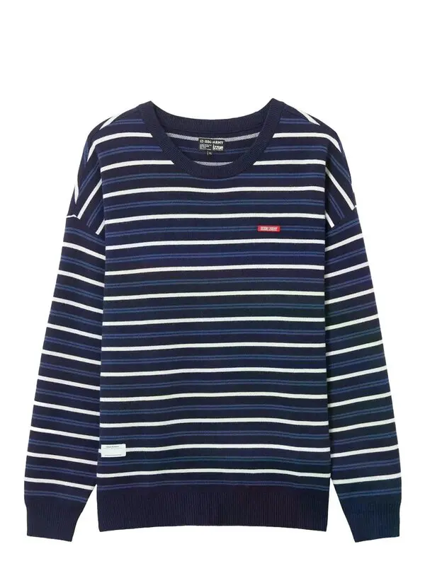 Izzue Striped Logo-patch Sweater - Blue