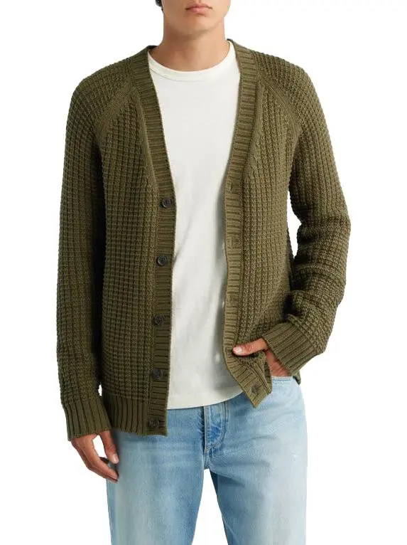 Treasure & Bond Textured Cotton Cardigan - Olive Night