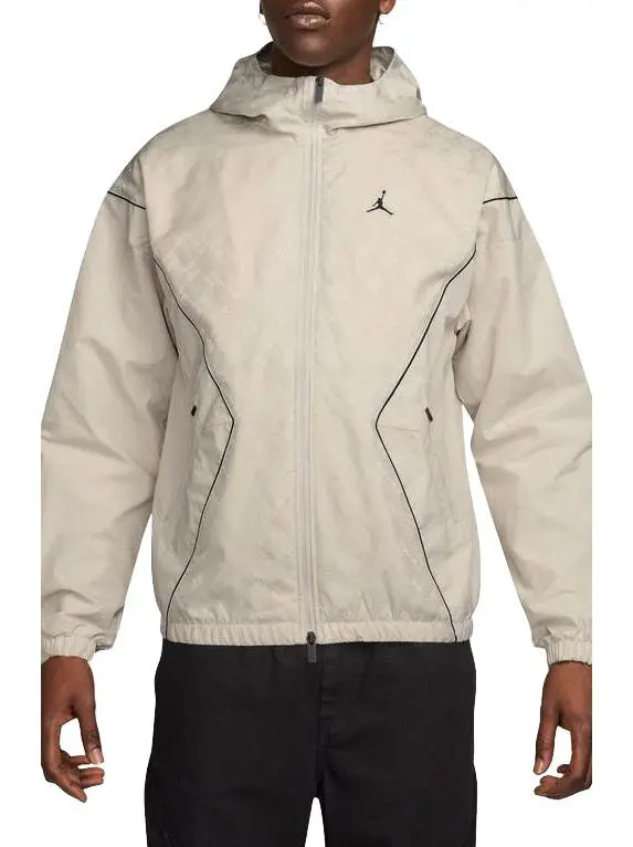 JORDAN Brooklyn Printed Nylon Track Jacket - Light Ore Wood Brown/black