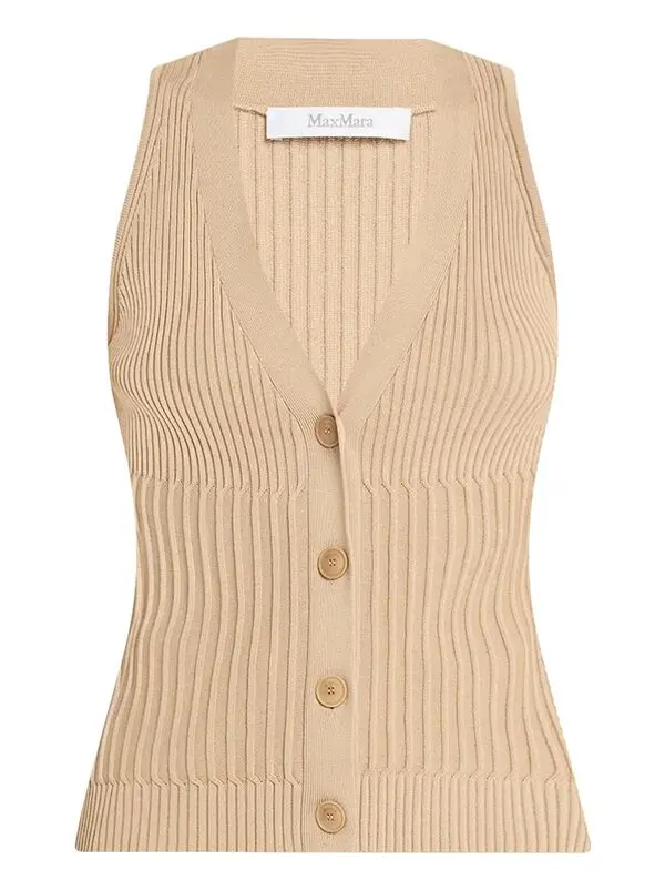 Max Mara Ribbed Knit Vest - Ivory
