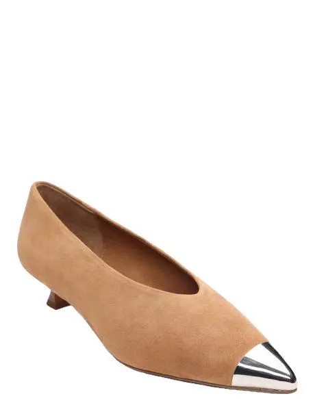 Sanctuary Manda Cap Toe Kitten Heel Pumps - Acorn