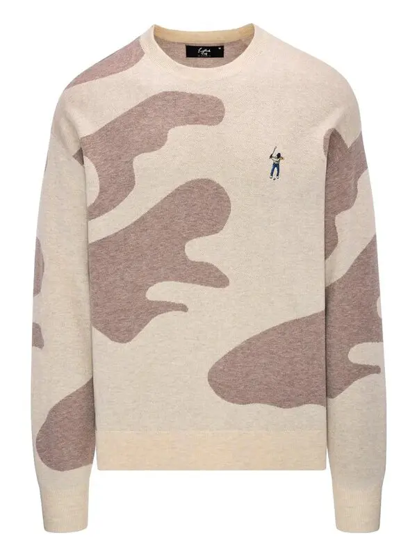 EASTSIDE GOLF Camo Jacquard Golf Sweater - Taupe