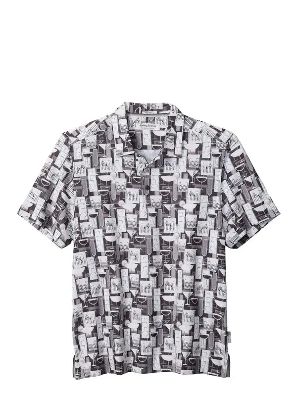Tommy Bahama Bahama Coast Tropical Tonic Cocktail Print Islandzone® Polo - Dark Shade