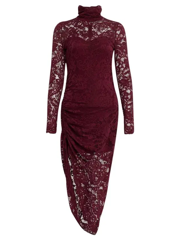 Generation Love Iria Long-sleeve Lace Midi Dress - Cabernet